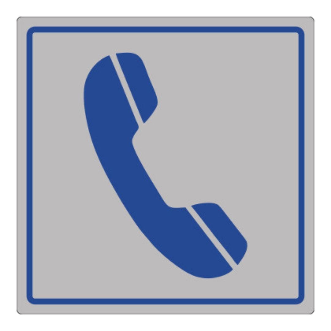 Cartello Telefonico – Segnaletica Simbolo Cornetta Punti Contatto